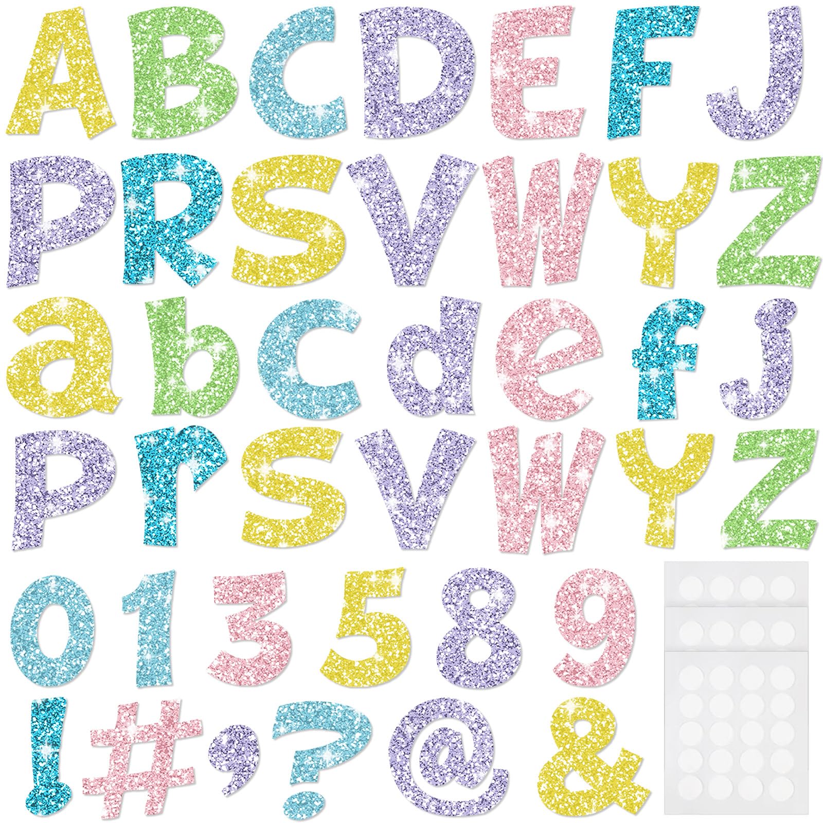 Amazon.com: Colarr 216 Pcs Glitter Bulletin Board Letters for Classroom ...