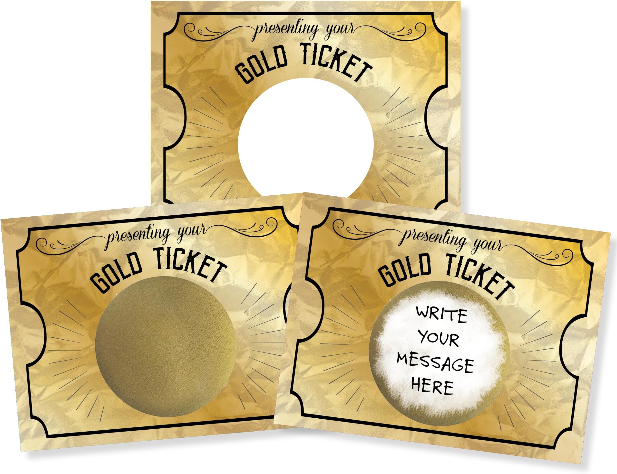 Amazon.com: Gold Foil Believe Ticket Sticker Rolls - Jumbo 100 Sticker ...