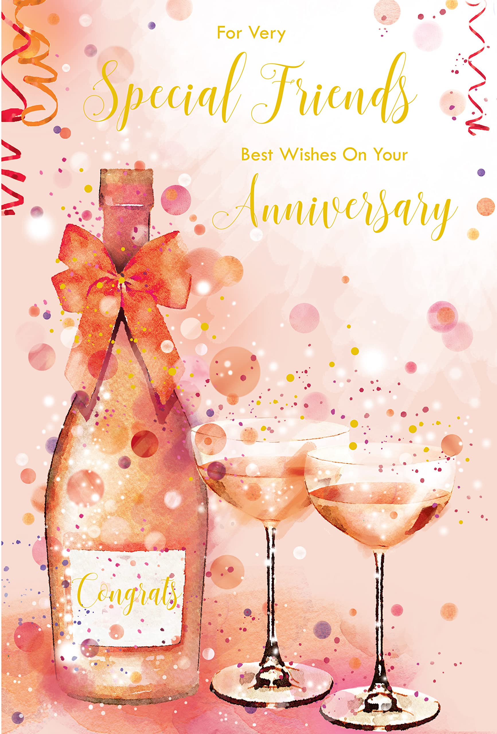 Special Friends Anniversary Card Champagne Foil Finish Lovely Verse ...