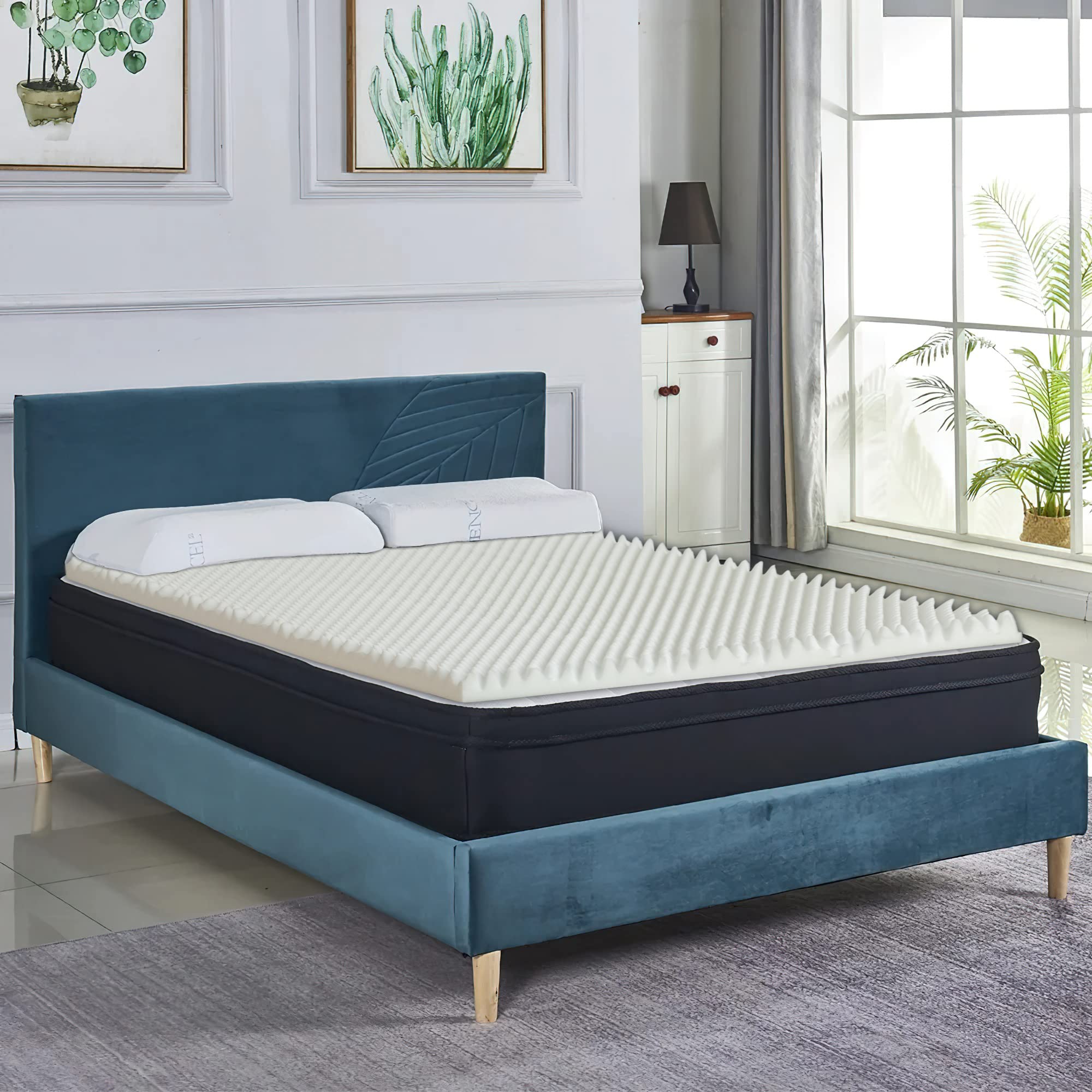 Amazon.com: Greaton, 3-Inch Convoluted High Density Foam Mattress ...