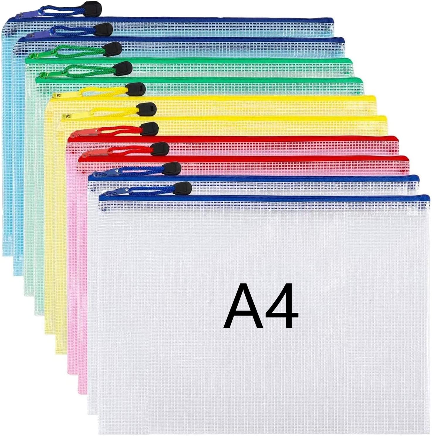 Plastic Wallets A4 Zip Wallets Ziplock Bags Plastic Mesh Document File ...