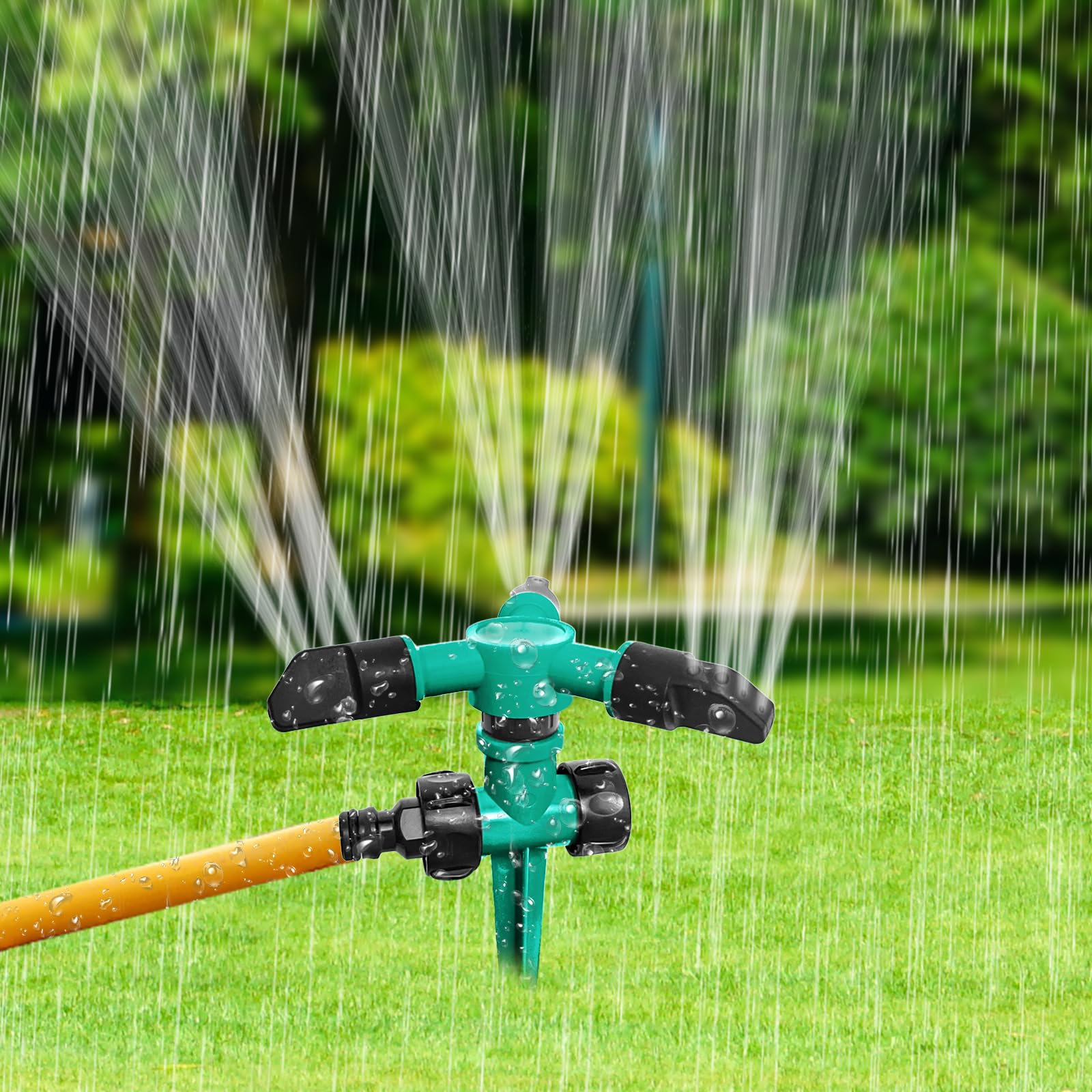 Amazon.com : Lawn Sprinklers for Yard, Adjustable 360 Degree Rotation ...
