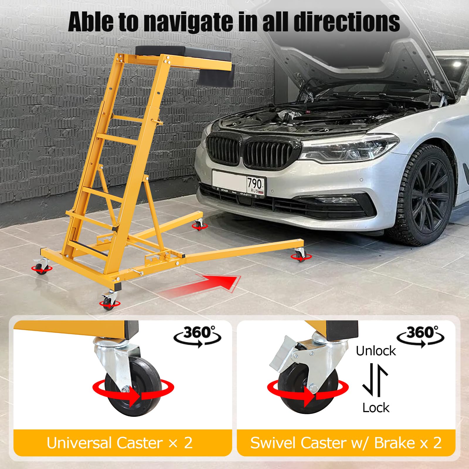 Snapklik.com : Adjustable Automotive Engine Creeper, Thick Padded Deck ...