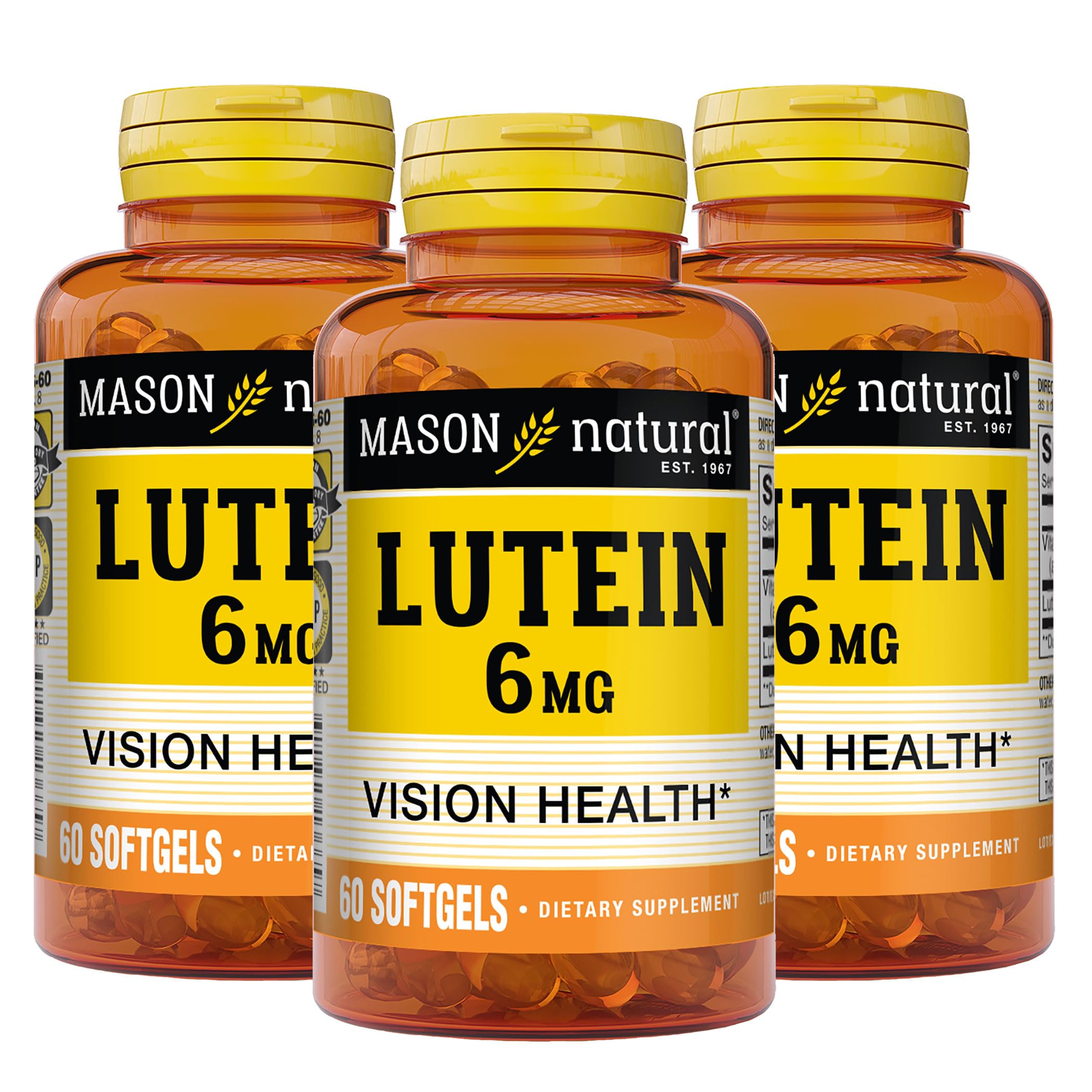 Amazon.com: MASON NATURAL Lutein 6 mg with Vitamin E, 6 Month Supply ...