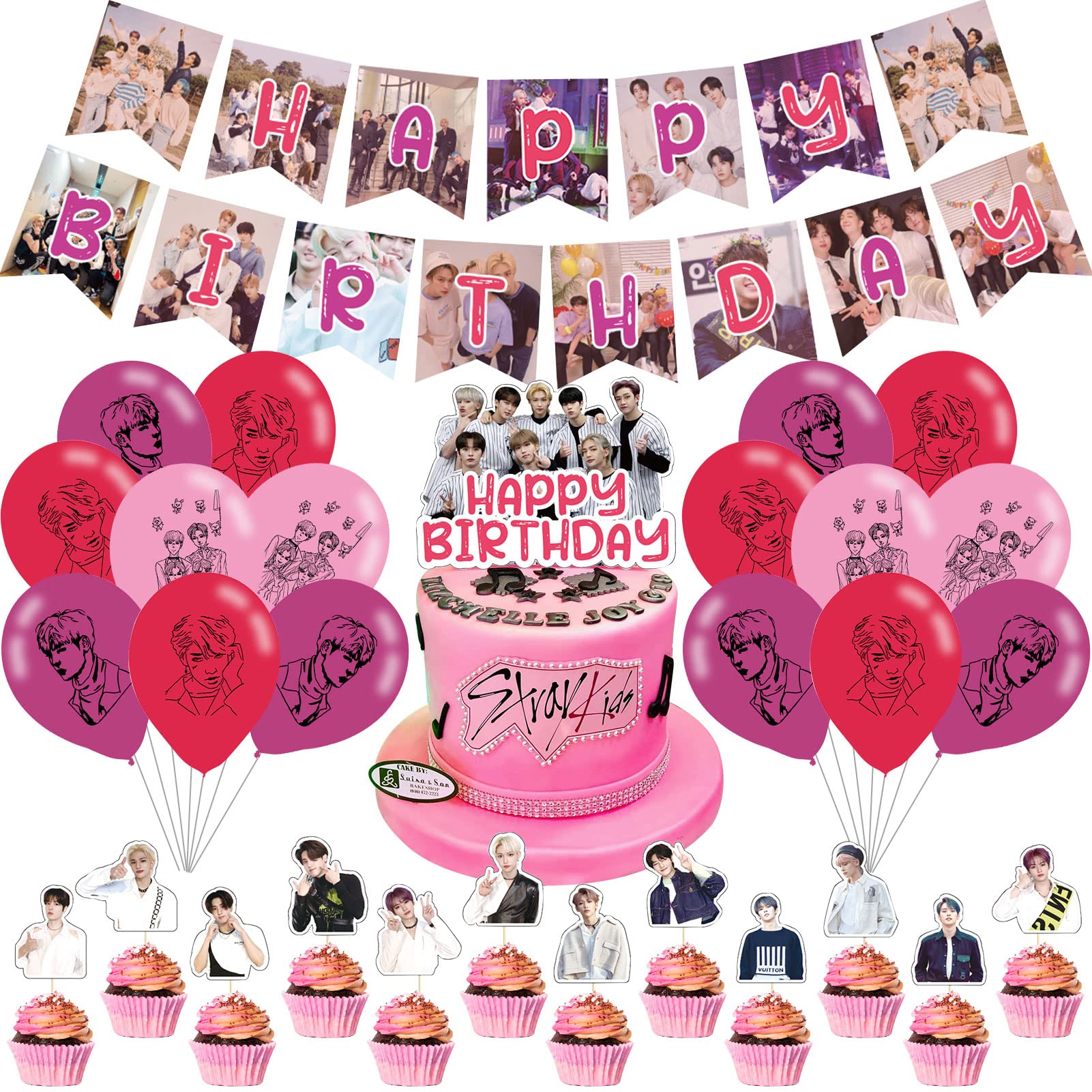 Buy Stray Kids Party Supplies Kpop Singer Team Theme Birthday ...