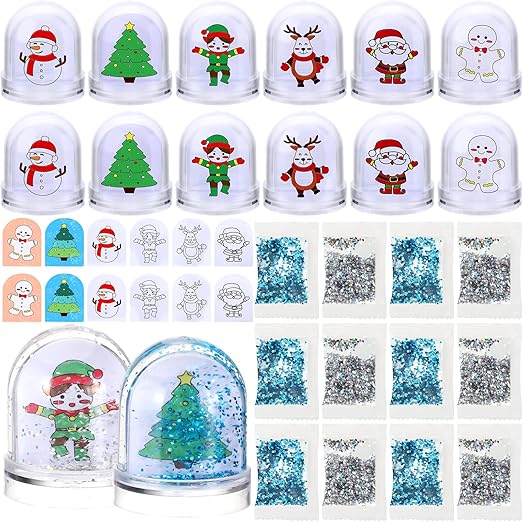 Amazon.com: Syhood 12 Pcs Design Your Own Snow Globes Christmas Water ...