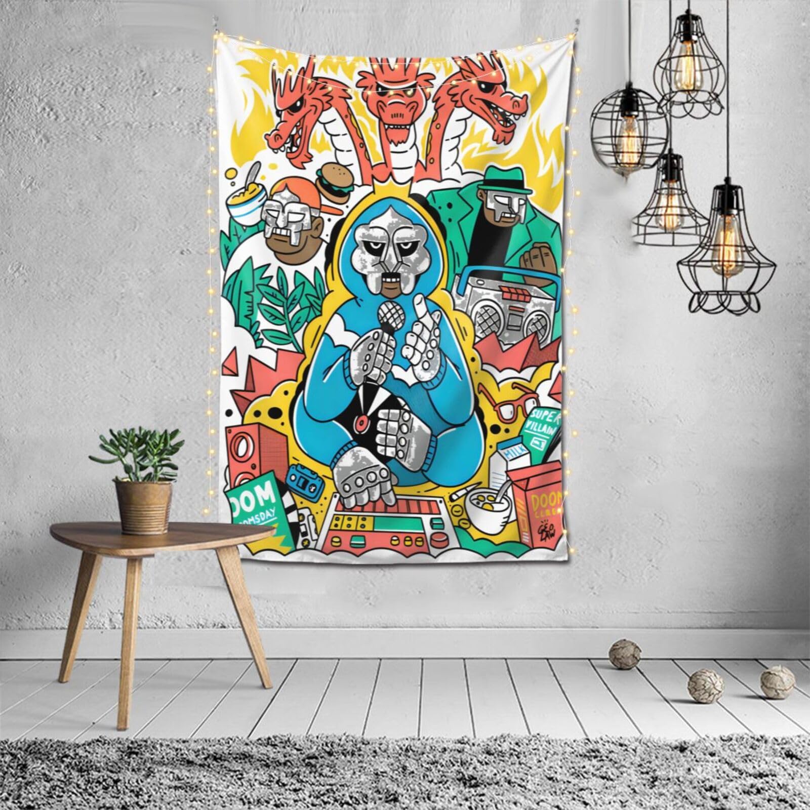 Amazon.com: INSIDEHOME MF Music Doom Tapestry Wall Hanging 60x40inch ...
