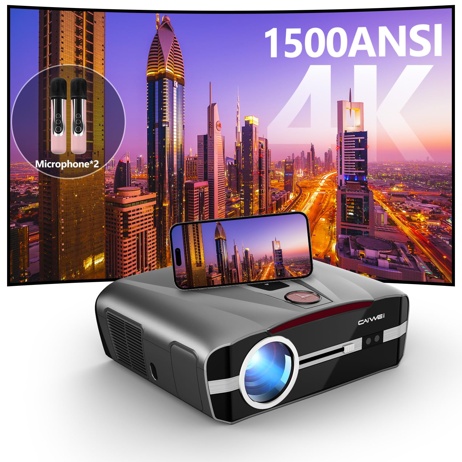 Projector 4K Auto Focus/Keystone,Daytime Projector with WIFI6 Bluetooth ...