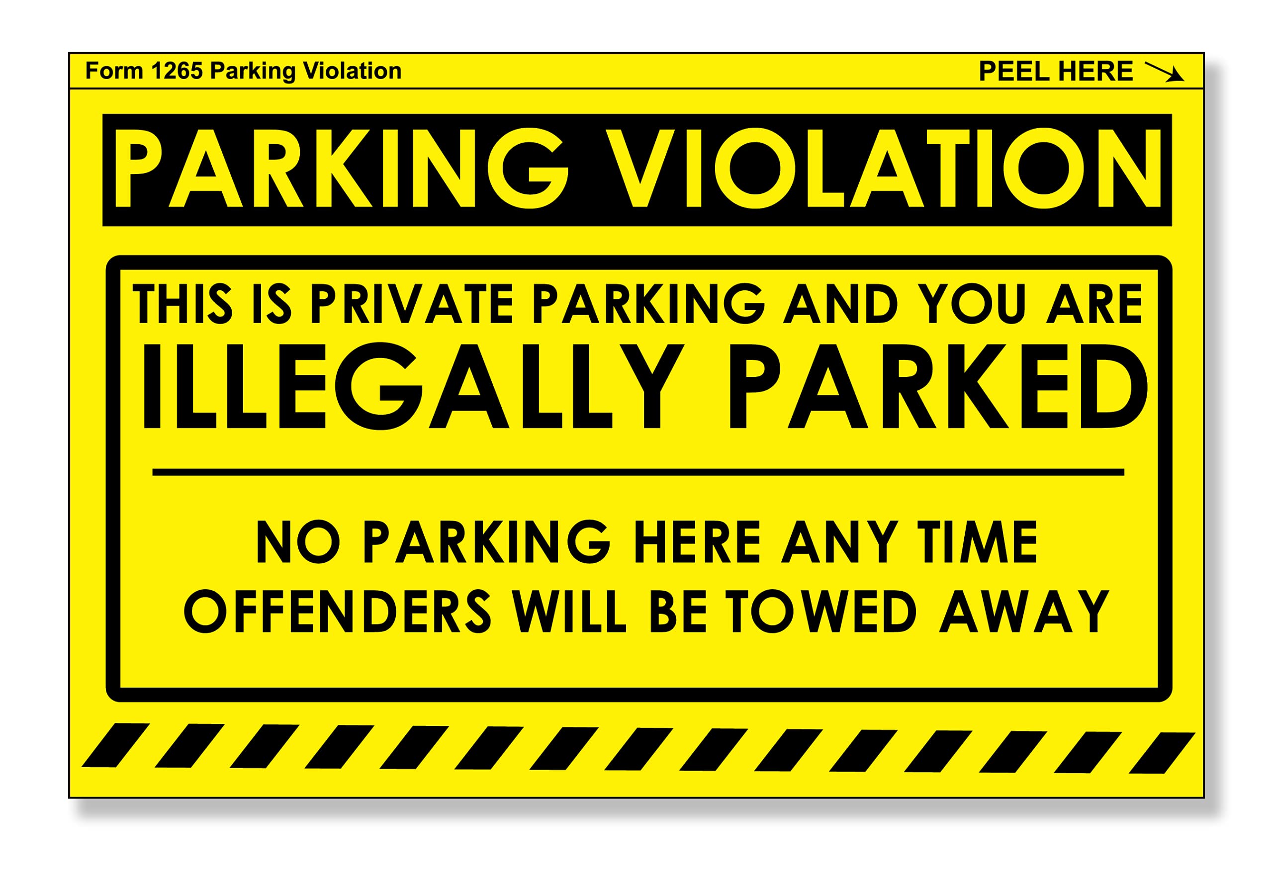 Buy Parking Violation Stickers for Illegally Parked Cars in Private ...