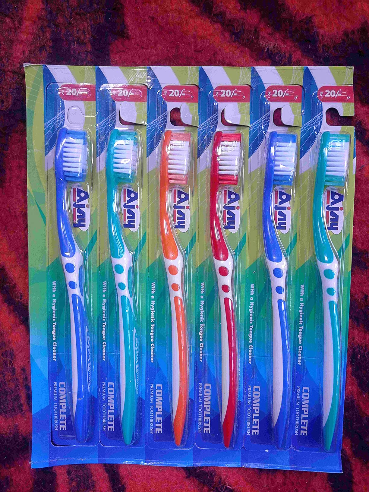 Buy Ajay Complete Manual Toothbrush for adults(Pack of 6 Pcs)Multicolor ...