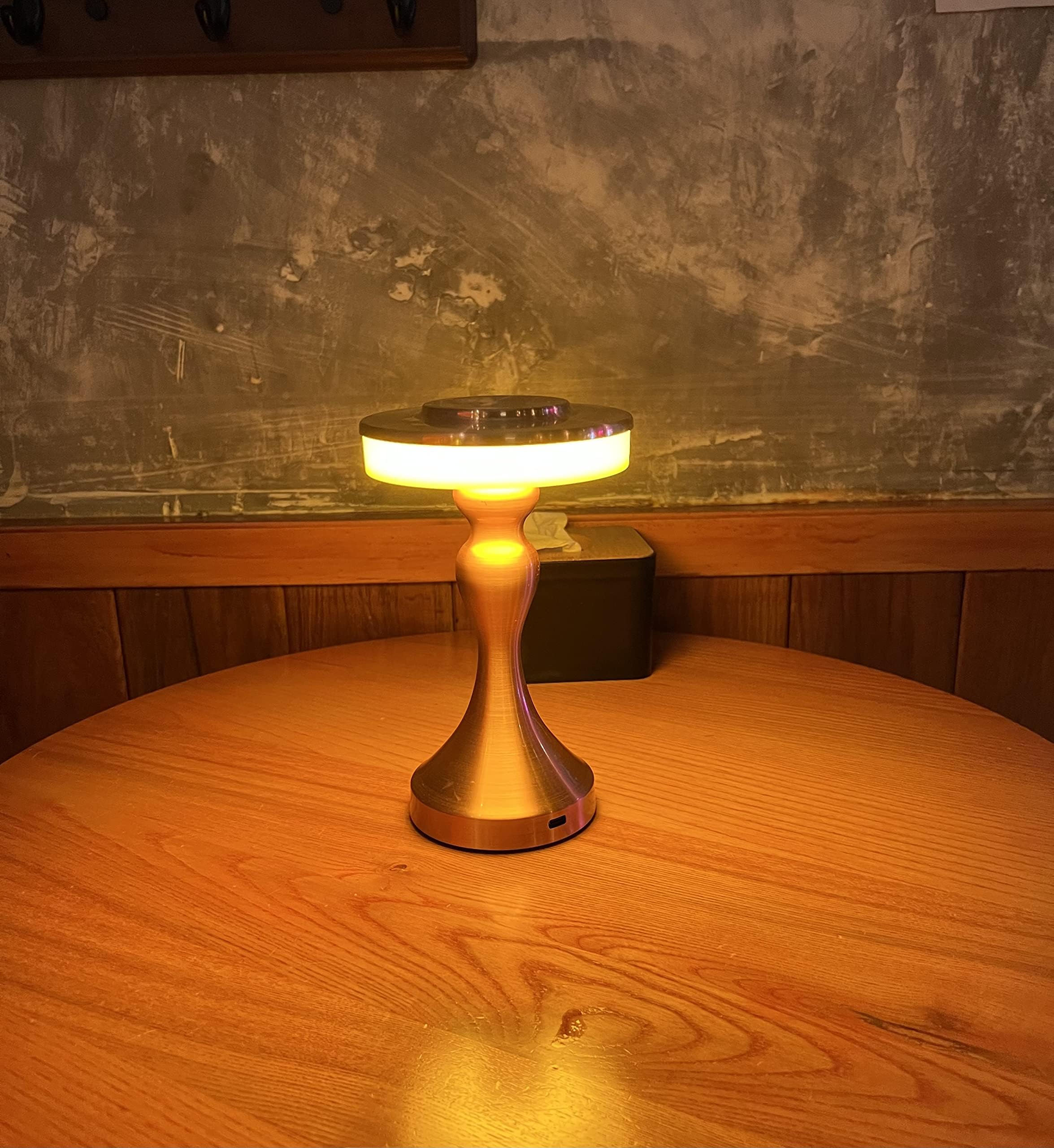 HAPYGI Portable Battery Operated LED Table Lamp with Touch Sensor, Gold ...