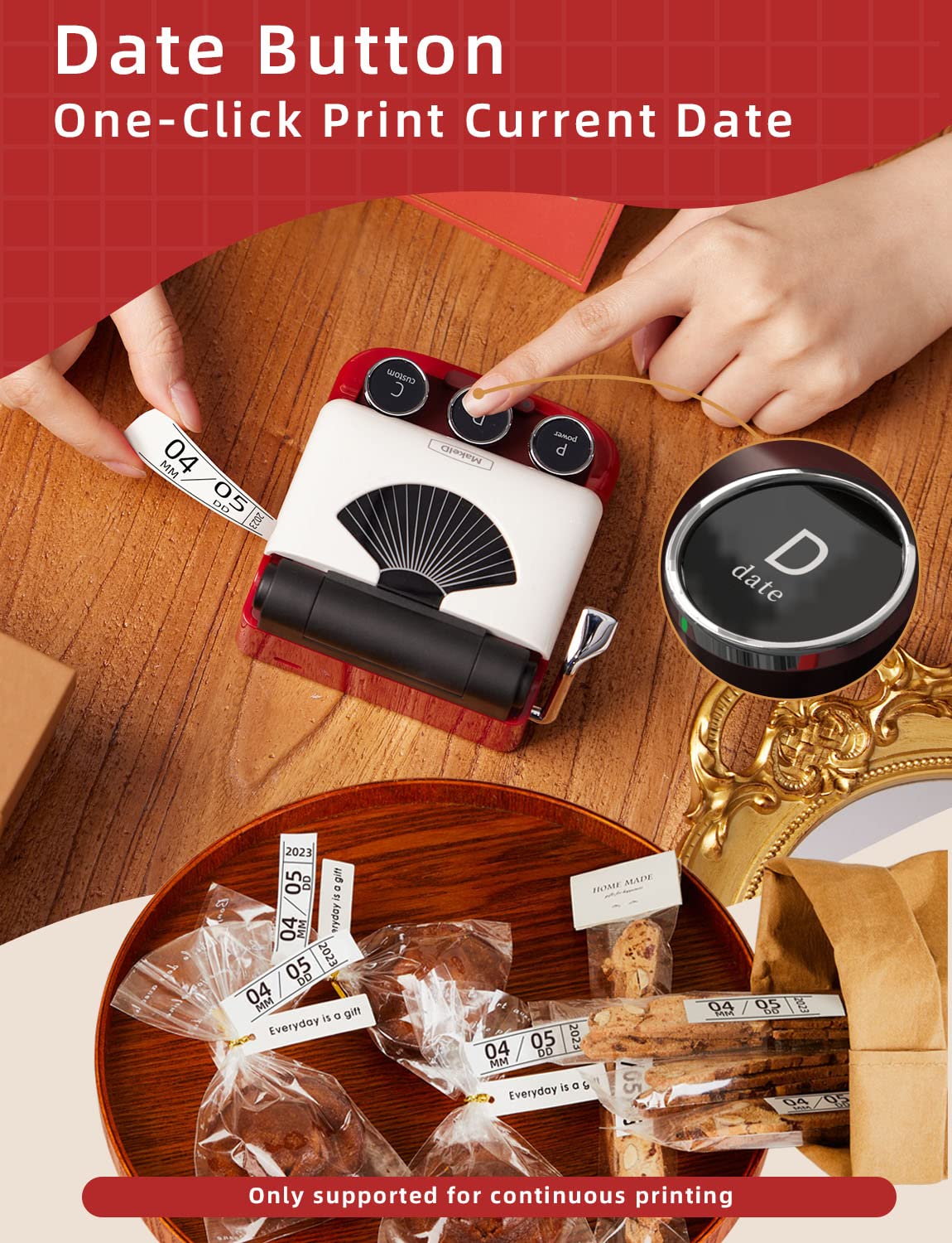 Snapklik.com : Makeid Q1 HD Label Maker Machine - Vintage Label Makers