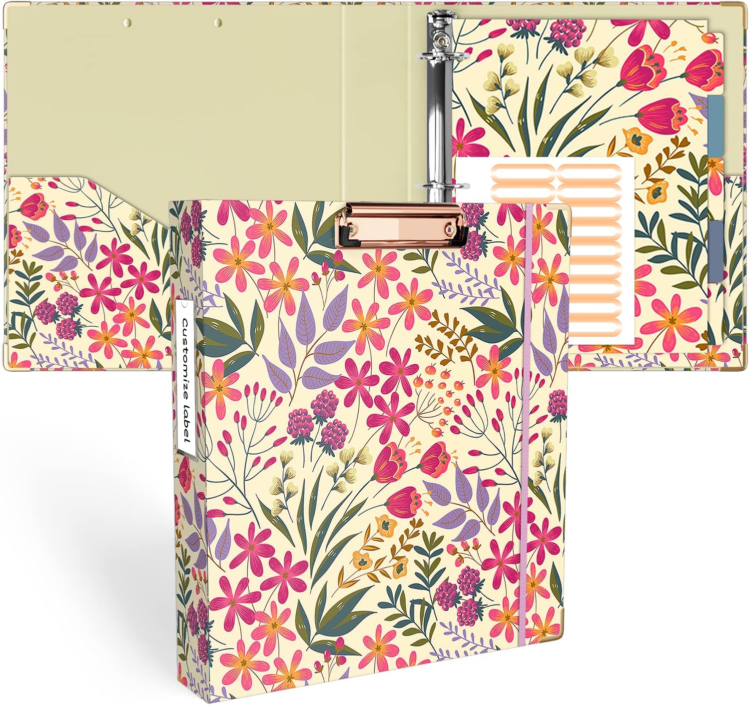 Amazon.com : Ospelelf 3 Ring Binder 1.5 Inch, Cute Binder for Letter ...