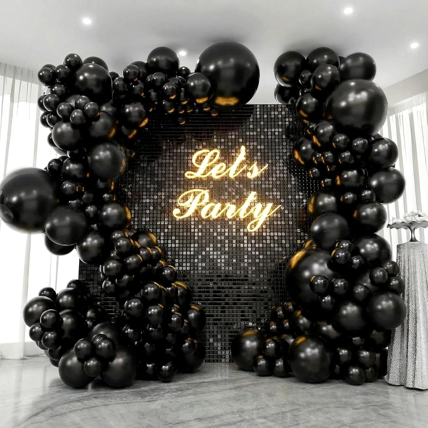 Amazon.com: Black Balloons,102pcs Matte Latex Black Balloon Arch Kit ...