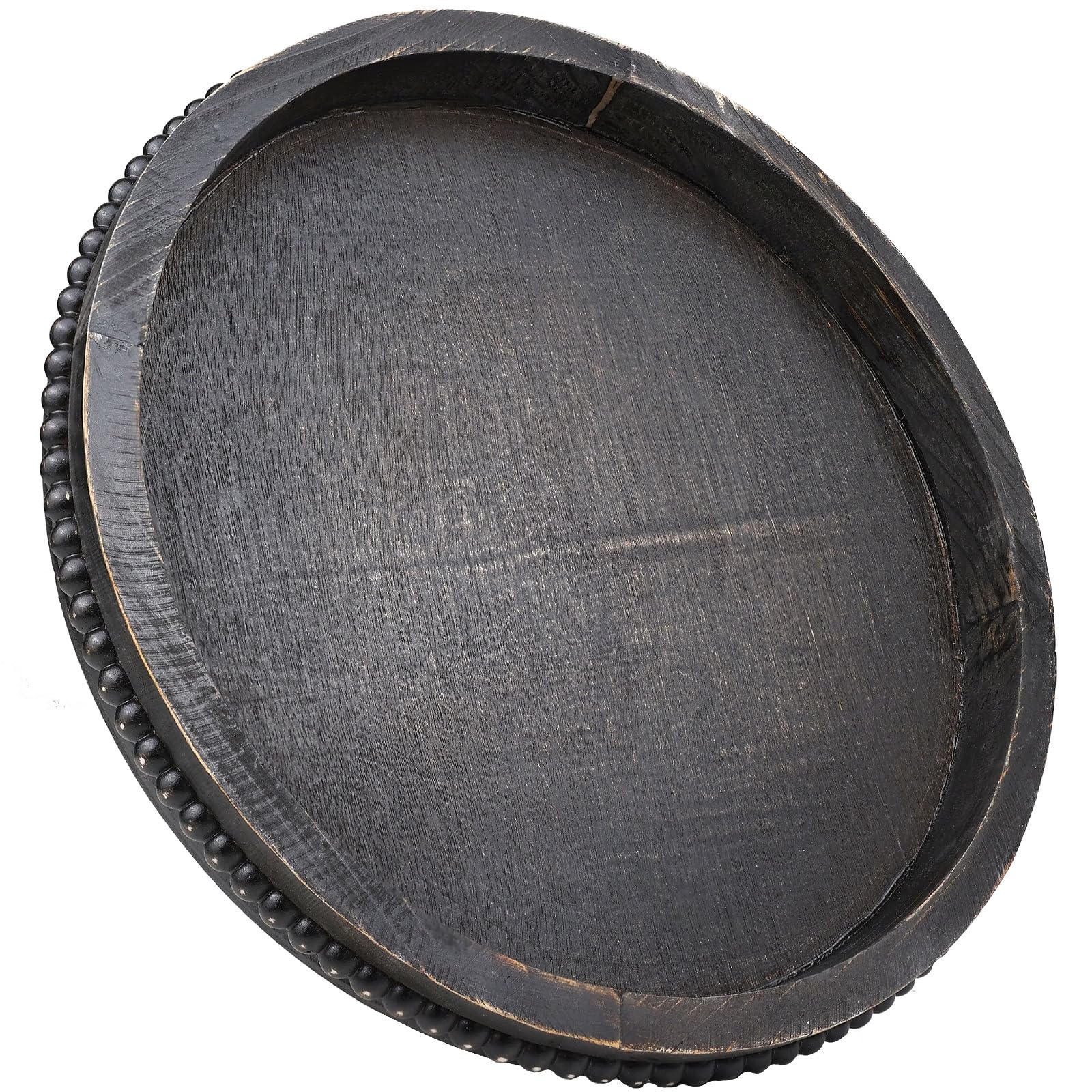 Amazon.com: Hrastany Round Wooden Serving Tray with Beads, Circle ...