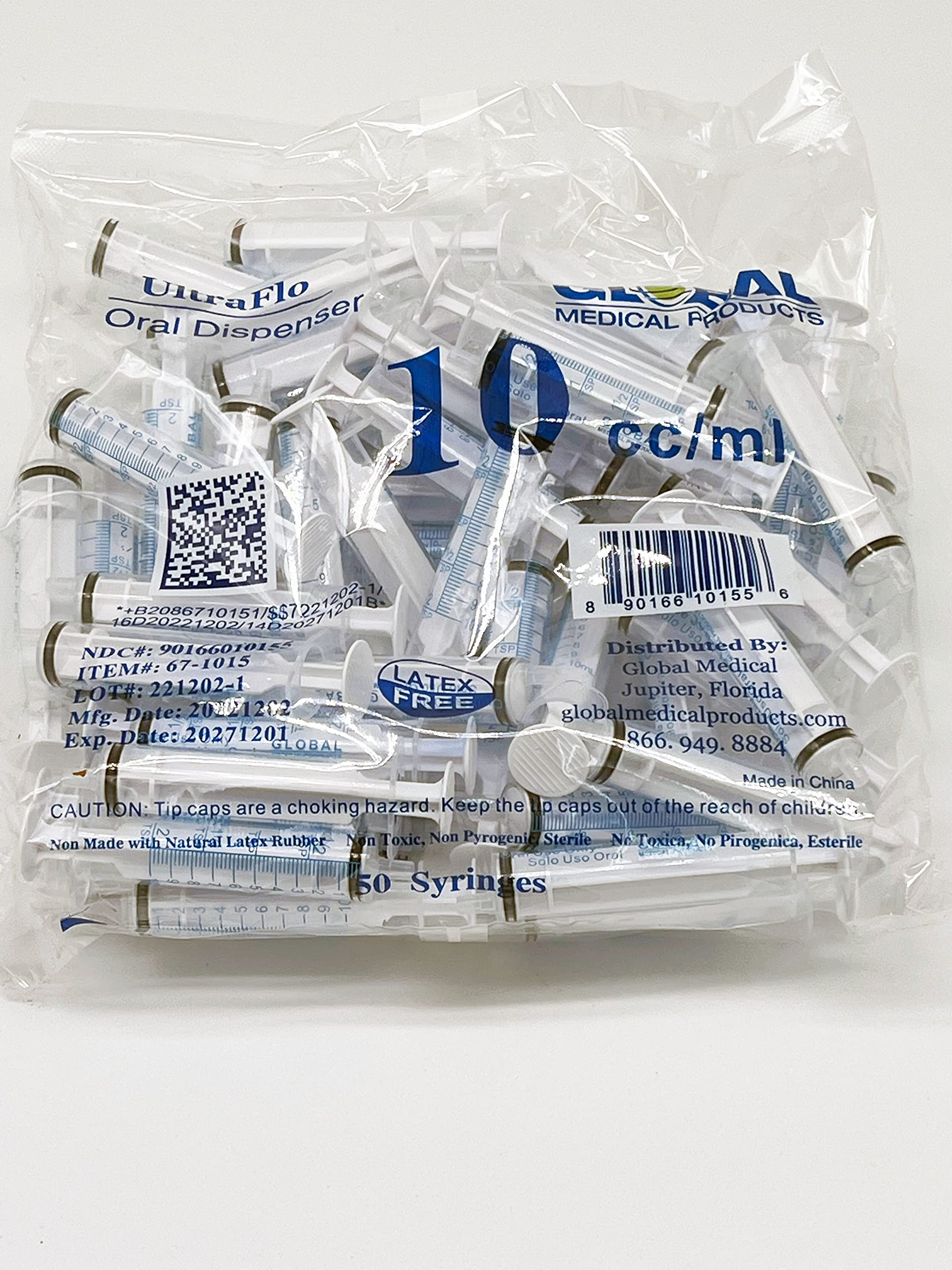 Amazon.com: 10ML UltraFlo Oral Syringe with Cap - Sterile - Eccentric ...