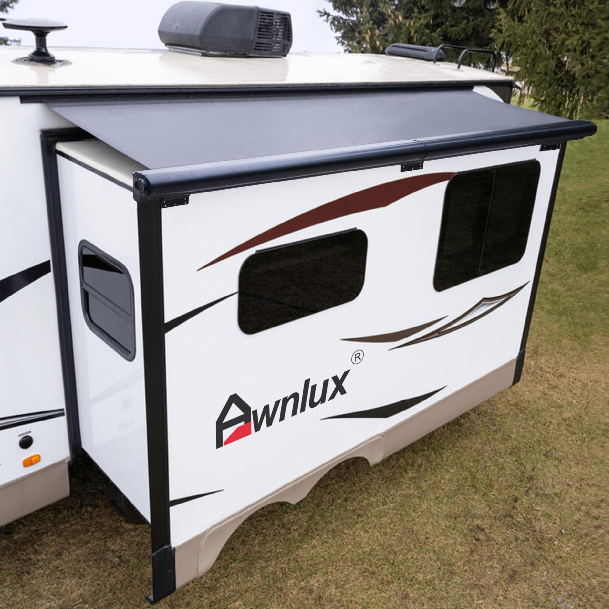 Amazon.com: Awnlux Black Modular Metal Full Cover Slide Topper Awning ...