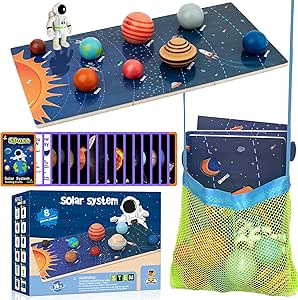 Amazon.com: COOLDUCK 30 Pcs Wooden Solar System Model Board Toy Kit ...