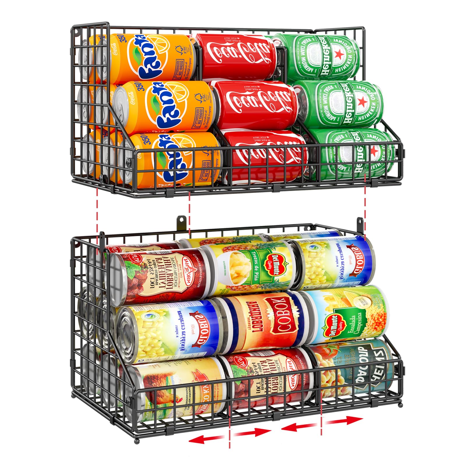 4 Tier Stackable Can Rack Organizer Soda Beverage Can Dispenser Storage