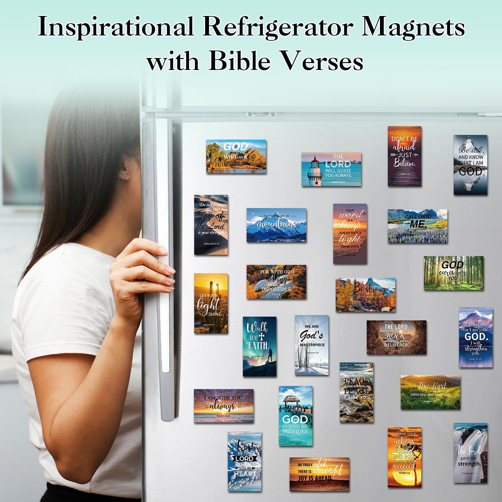 Snapklik.com : Blosssound 60 Pcs Inspirational Christian Magnets