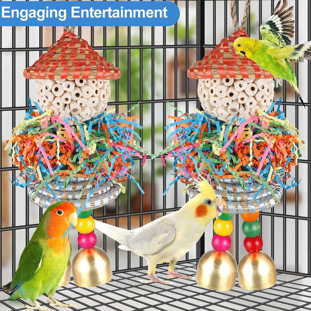 Snapklik.com : Conure Toys, Bird Toys Parrot Foraging Shredder Hanging ...
