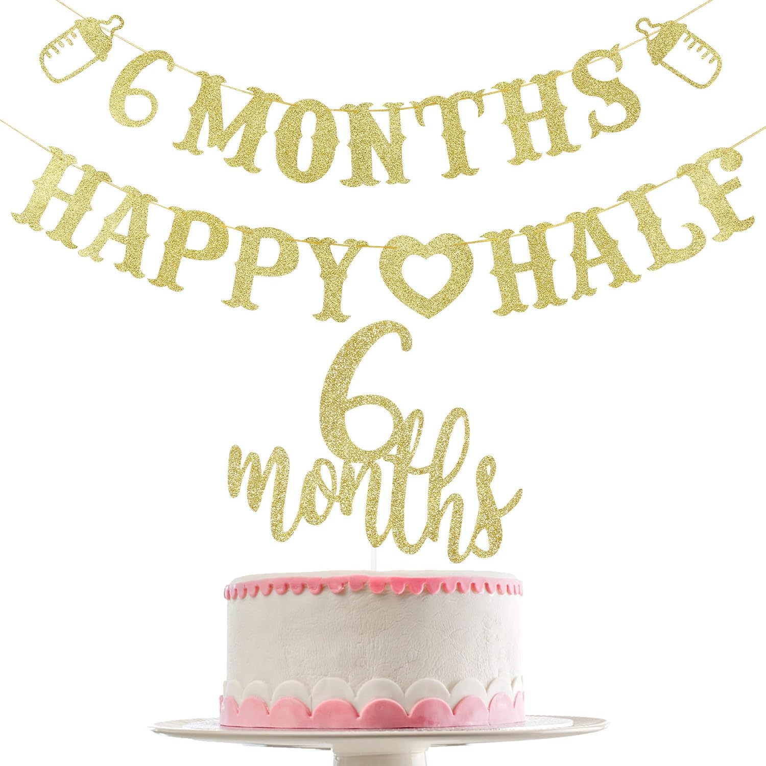 Buy 6 Months Banner Happy Half Banner Gold Glitter And 6 Months Gold buy-6-months-banner-happy-half-banner-gold-glitter-and-6-months-gold