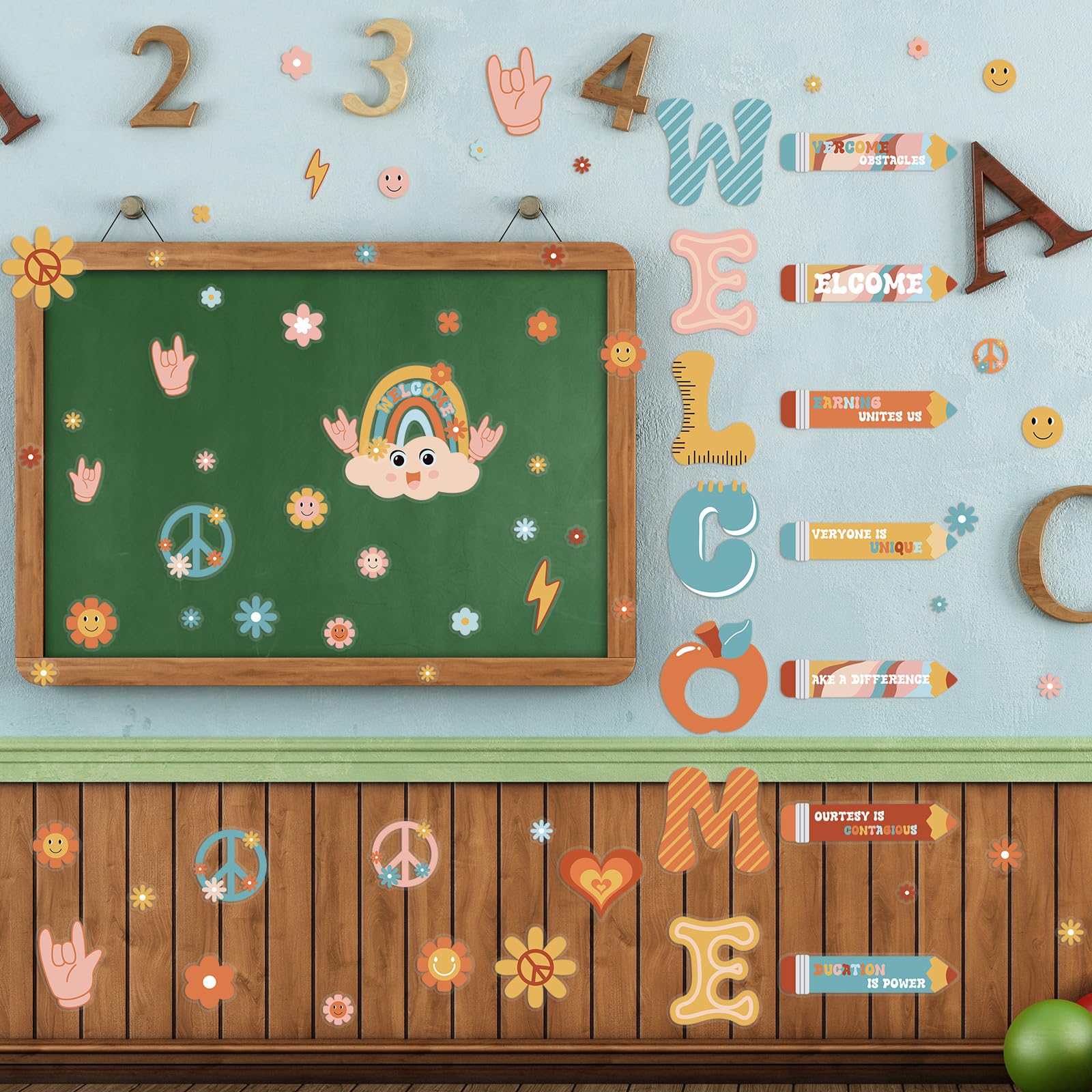 Colorful Crayon Door Stickers Welcome Back To School Window Clings - 9 ...