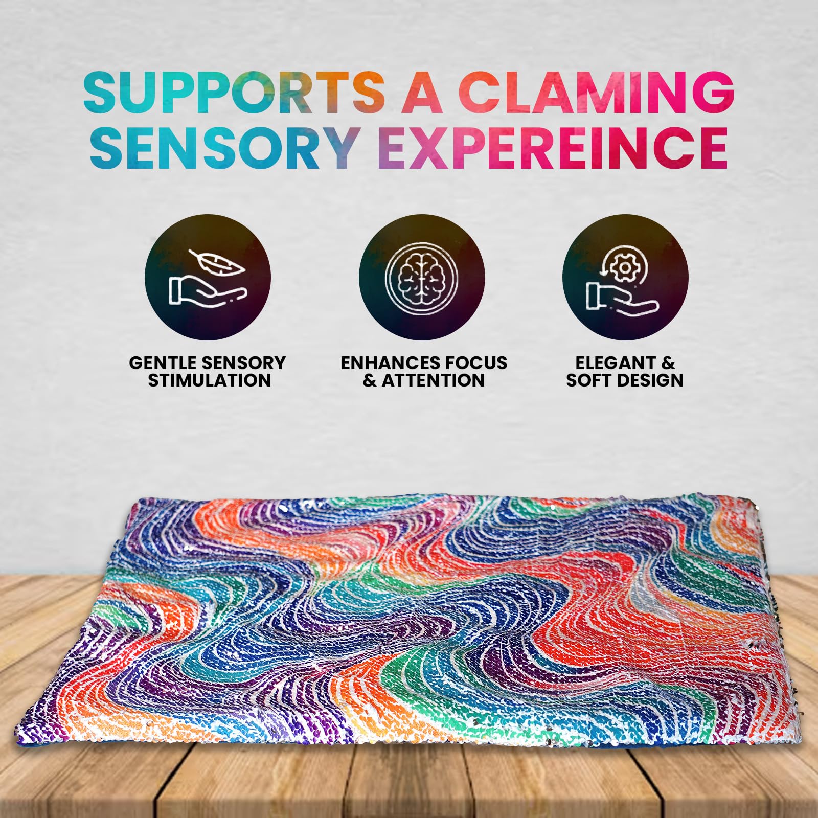 Snapklik.com : Weighted Lap Pad For Kids 20”x17”, 5lbs Sequin Sensory ...