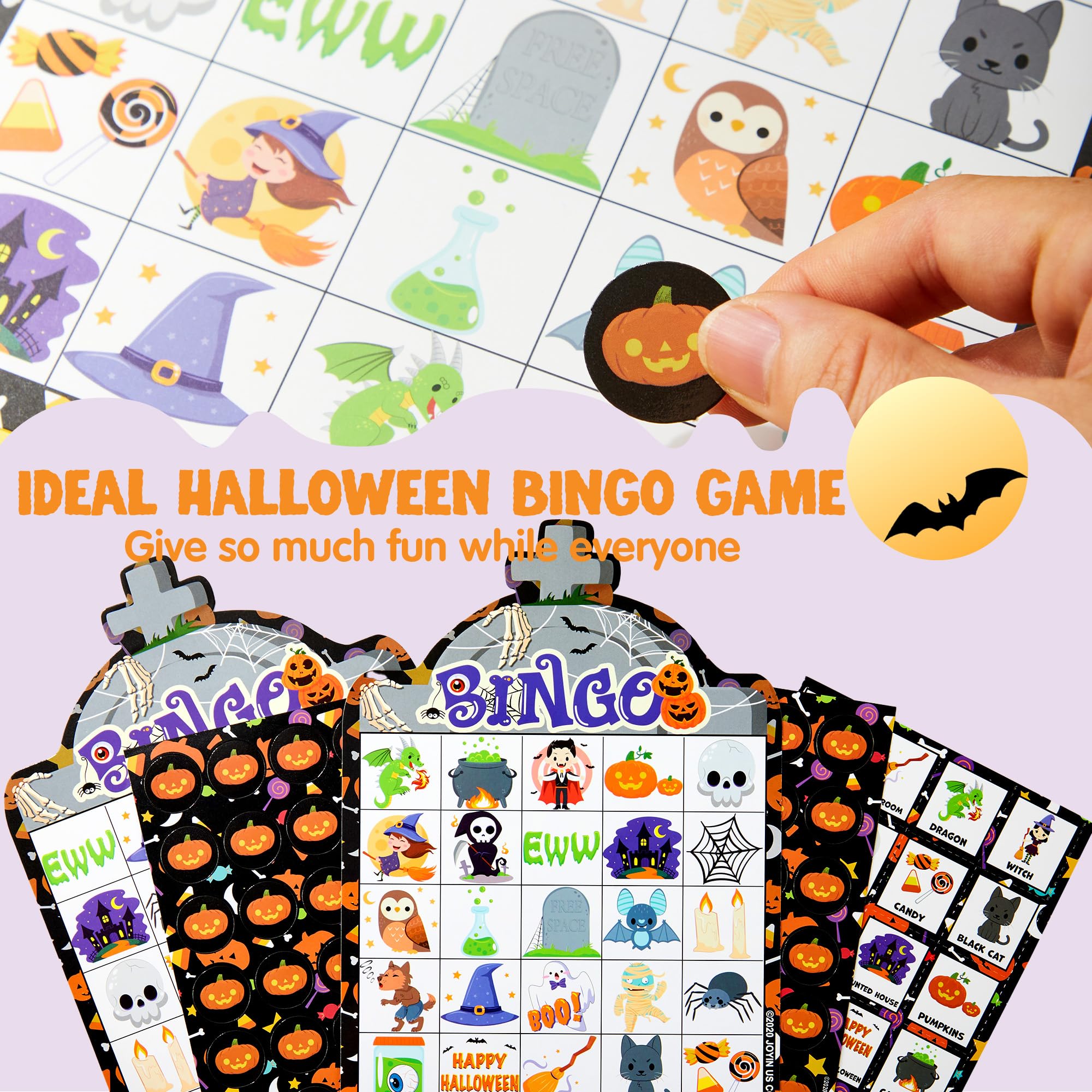 Snapklik.com : 28 Players Halloween Bingo Game Cards For Kids ...