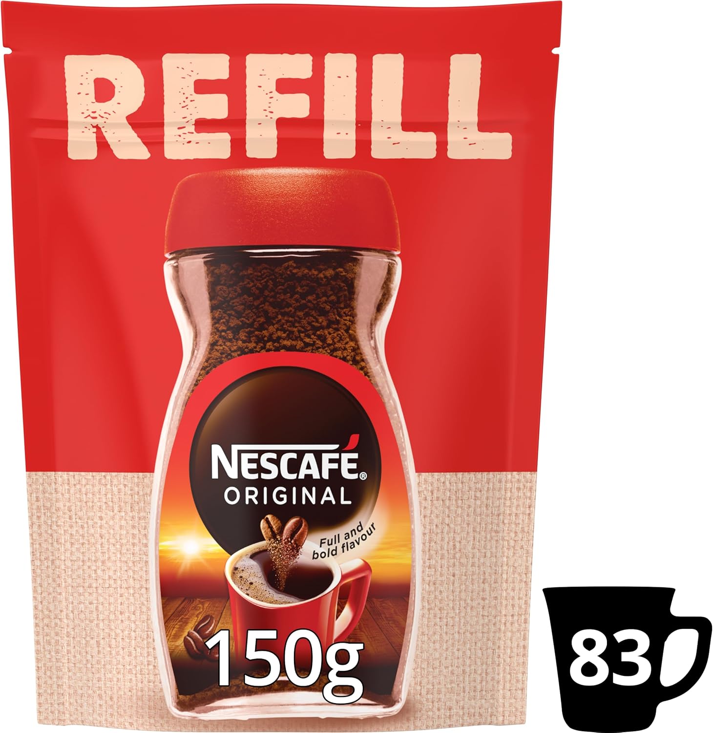 Nescafé Original Refill 150g | 5 Packs | 416 Cups | Premium Instant ...