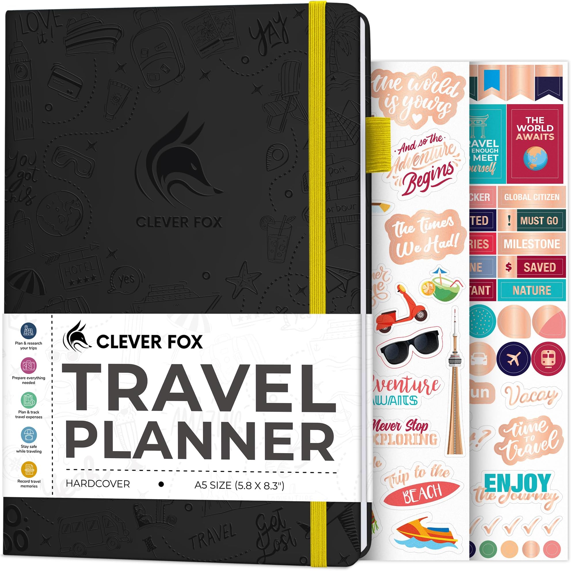 Amazon.com : Clever Fox Travel Journal Pocket – Vacation & Road Trip ...