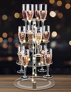 Amazon.com: NiHome 3-Tier Clear Acrylic Champagne Tower with String ...