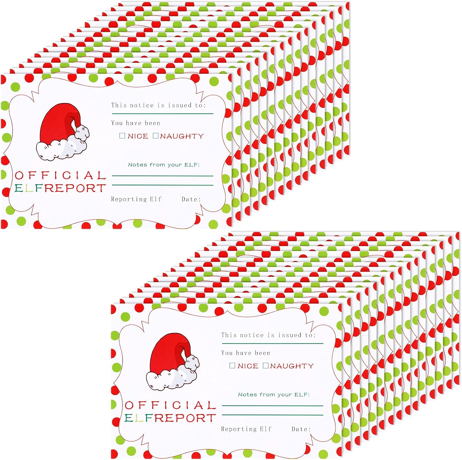 30 Pieces Official Elf Reports 4 x 6 Inch Behavior Elves Notice ...