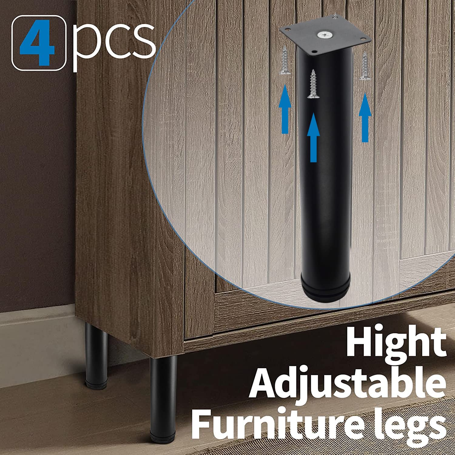 Snapklik.com : Masendelk 12 Inch Metal Furniture Legs Stainless Steel ...