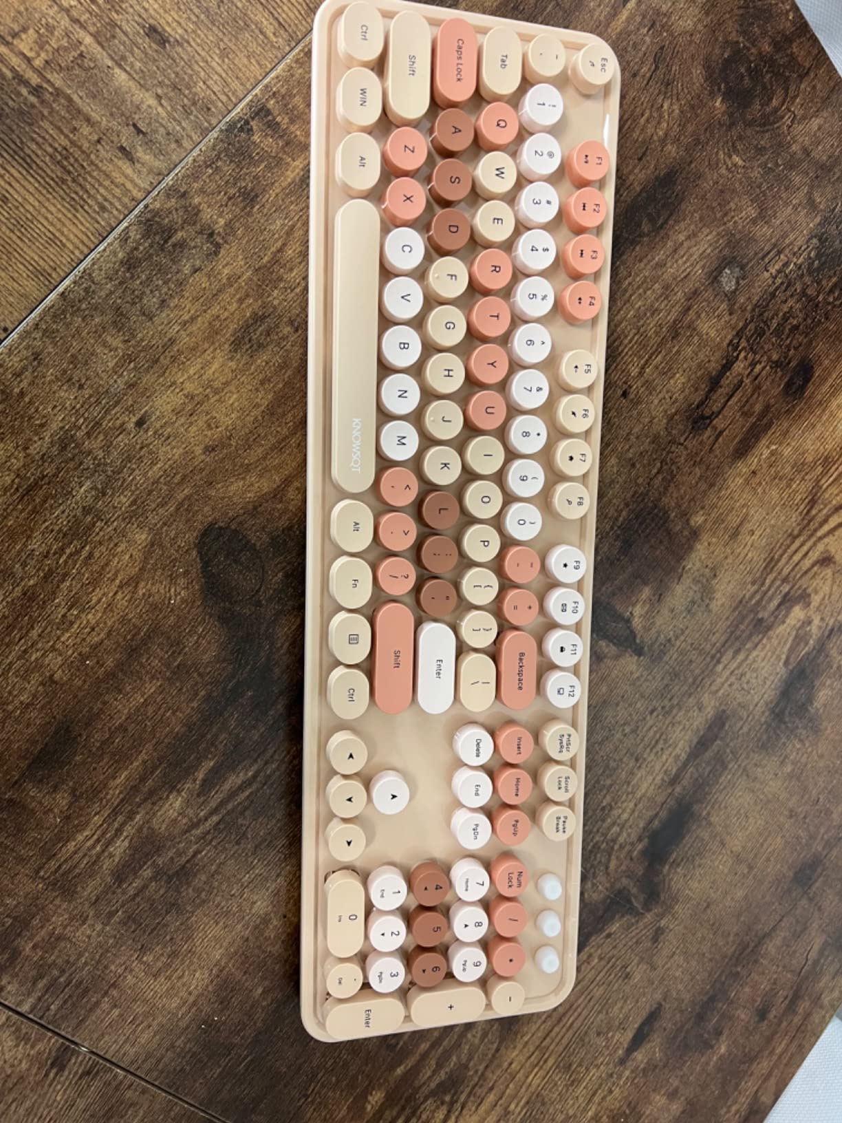 $8/mo - Finance KNOWSQT Wireless Keyboard and Mouse Combo, Milk Tea 104 ...