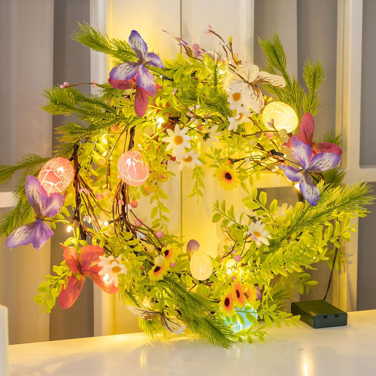 Amazon.com: 6.6 FT Pre-lit Easter Garland with Easter Egg and Butterfly ...