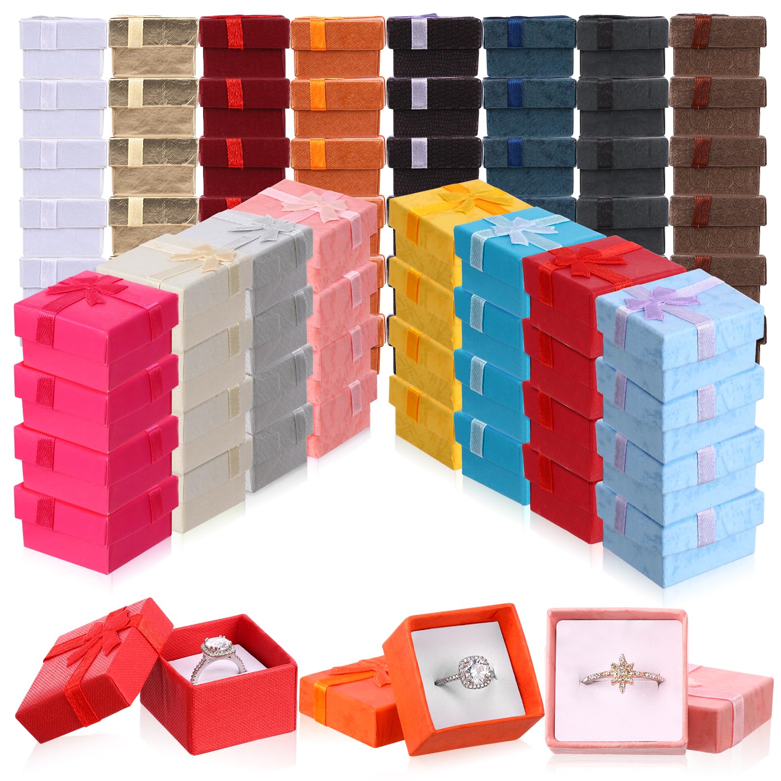 Amazon.com: Huquary 160 Pcs Ring Gift Box Cardboard Jewelry Gift Box 1 ...