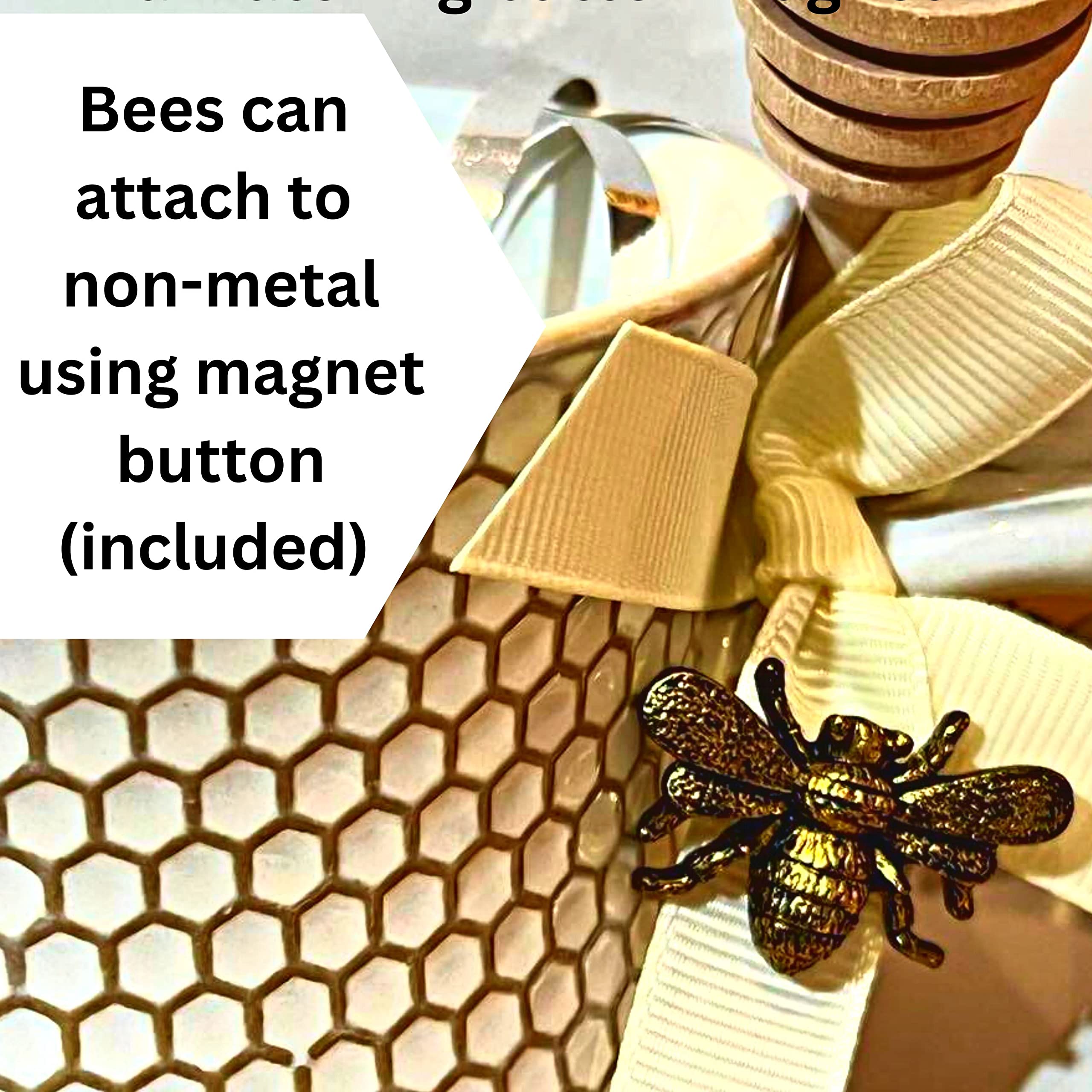 Snapklik.com : Gold Magnets Bumble Bee Decor Set Of 6, Kitchen Magnets ...