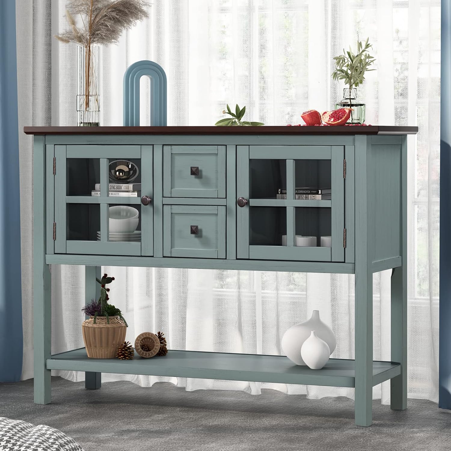 Amazon.com: Wood Console Table 45 Inch Modern Buffet Sideboard Entry ...