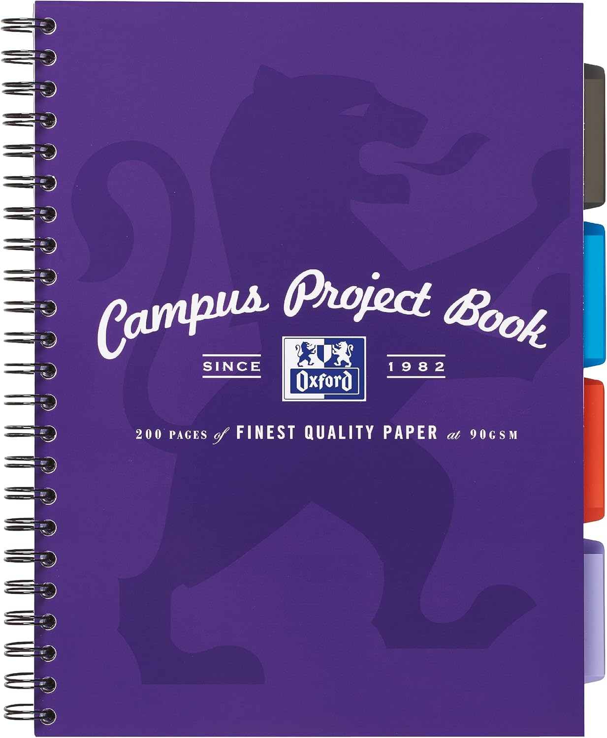Oxford Campus A4 Size Project Notebook with Dividers (Purple) : Amazon ...