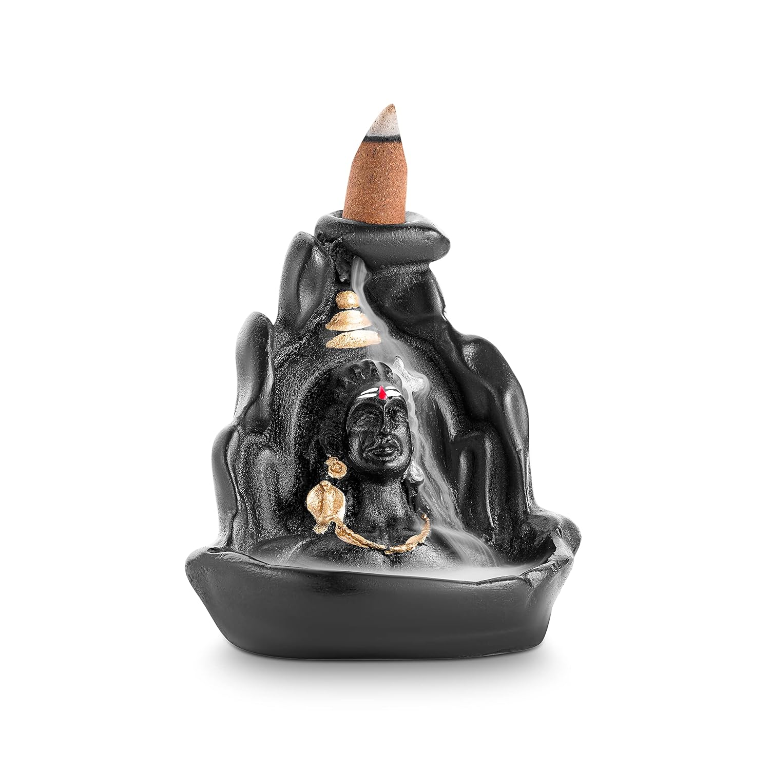 Gold Era Lord Shiva Adiyogi Mahadev Backflow Smoke Fountain Cone ...