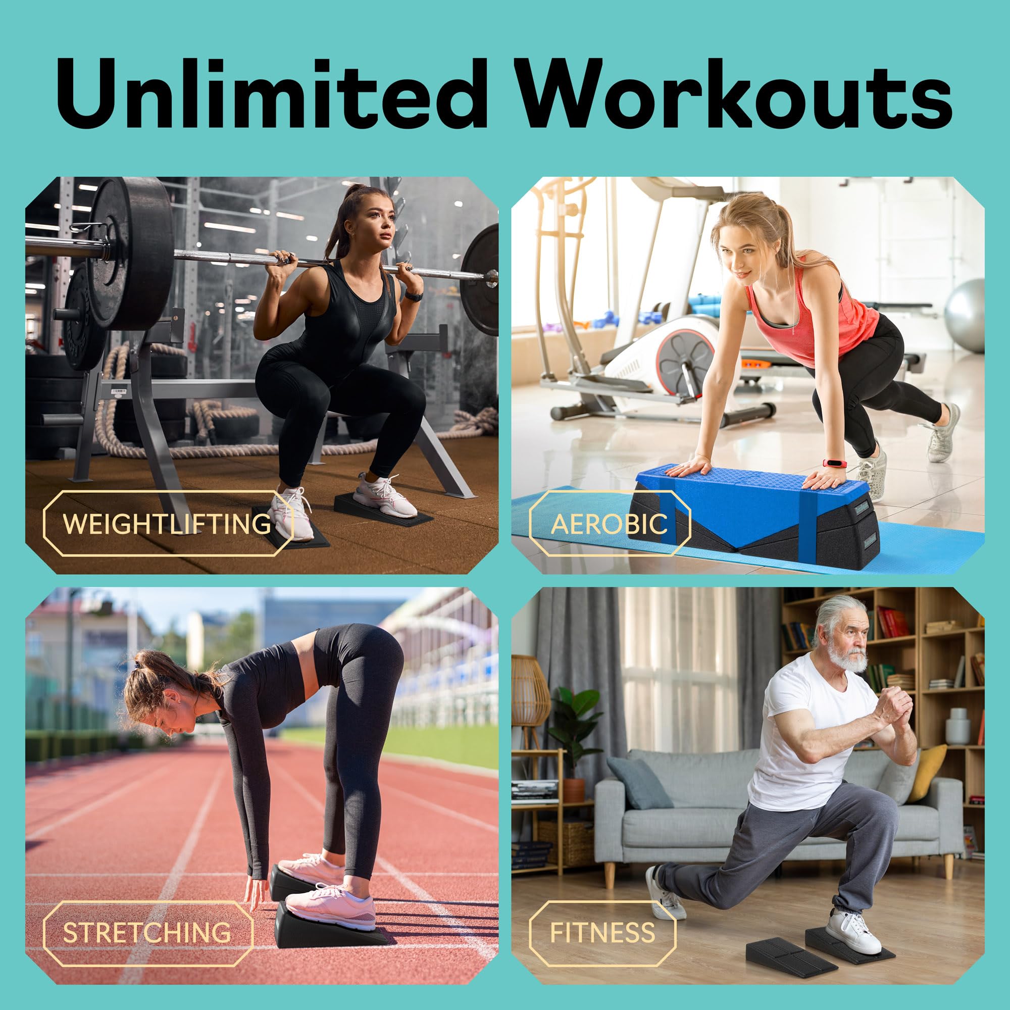 Snapklik.com : ZocoSquat Squat Wedge Set Of 5-2x 8.5 + 2x 17 Exercise ...