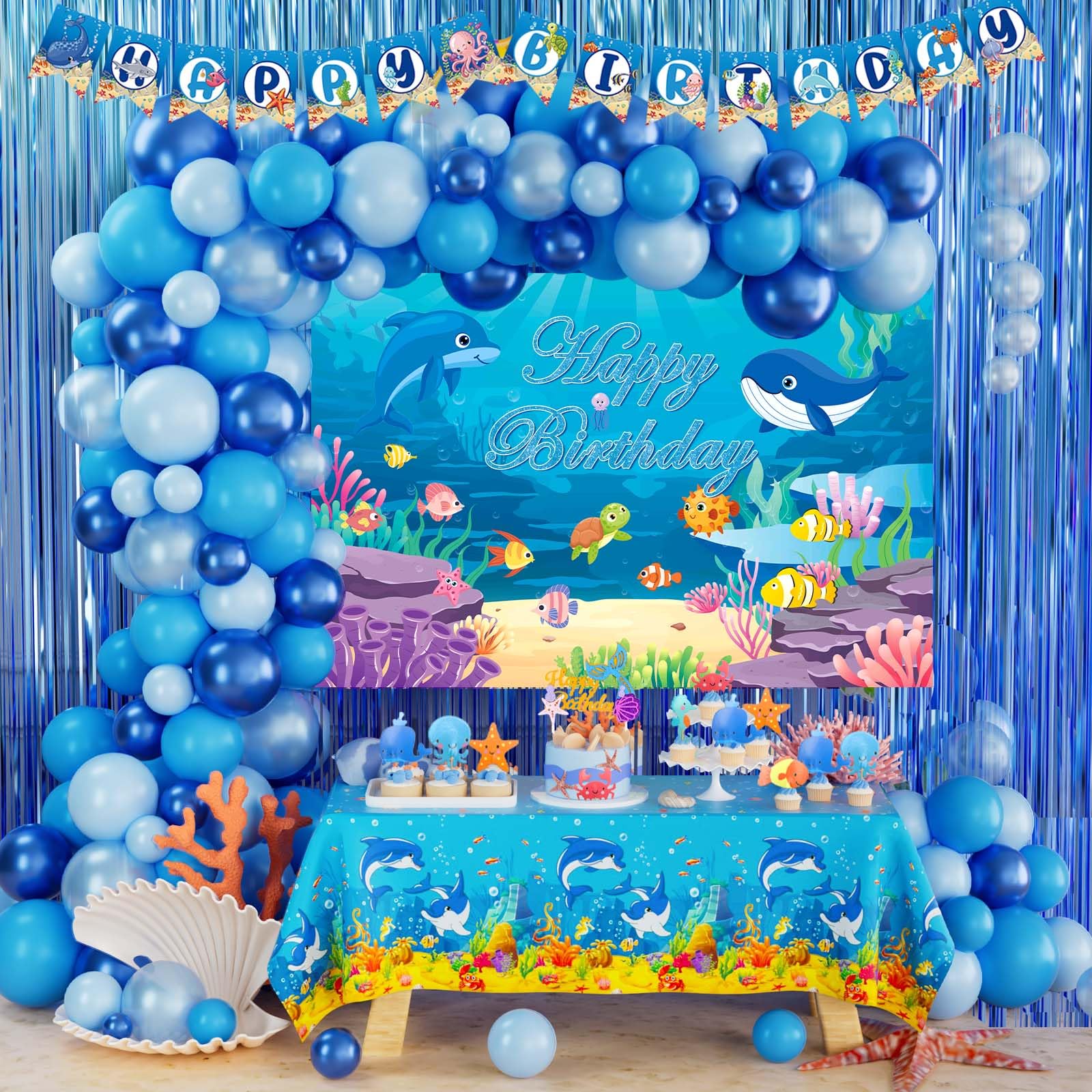 Amazon.com: Hombae Under The Sea Party Decorations, Ocean Themed ...