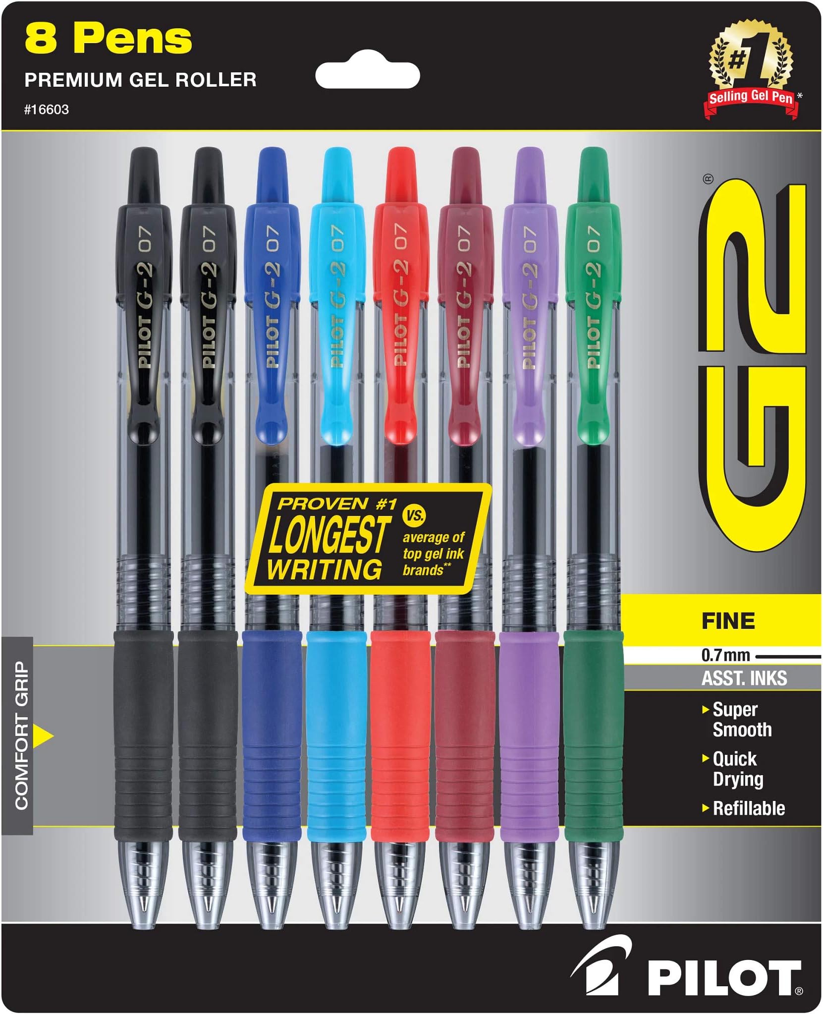 Amazon.com: Pilot, G2 Premium Gel Roller Pens, Fine Point 0.7 mm ...