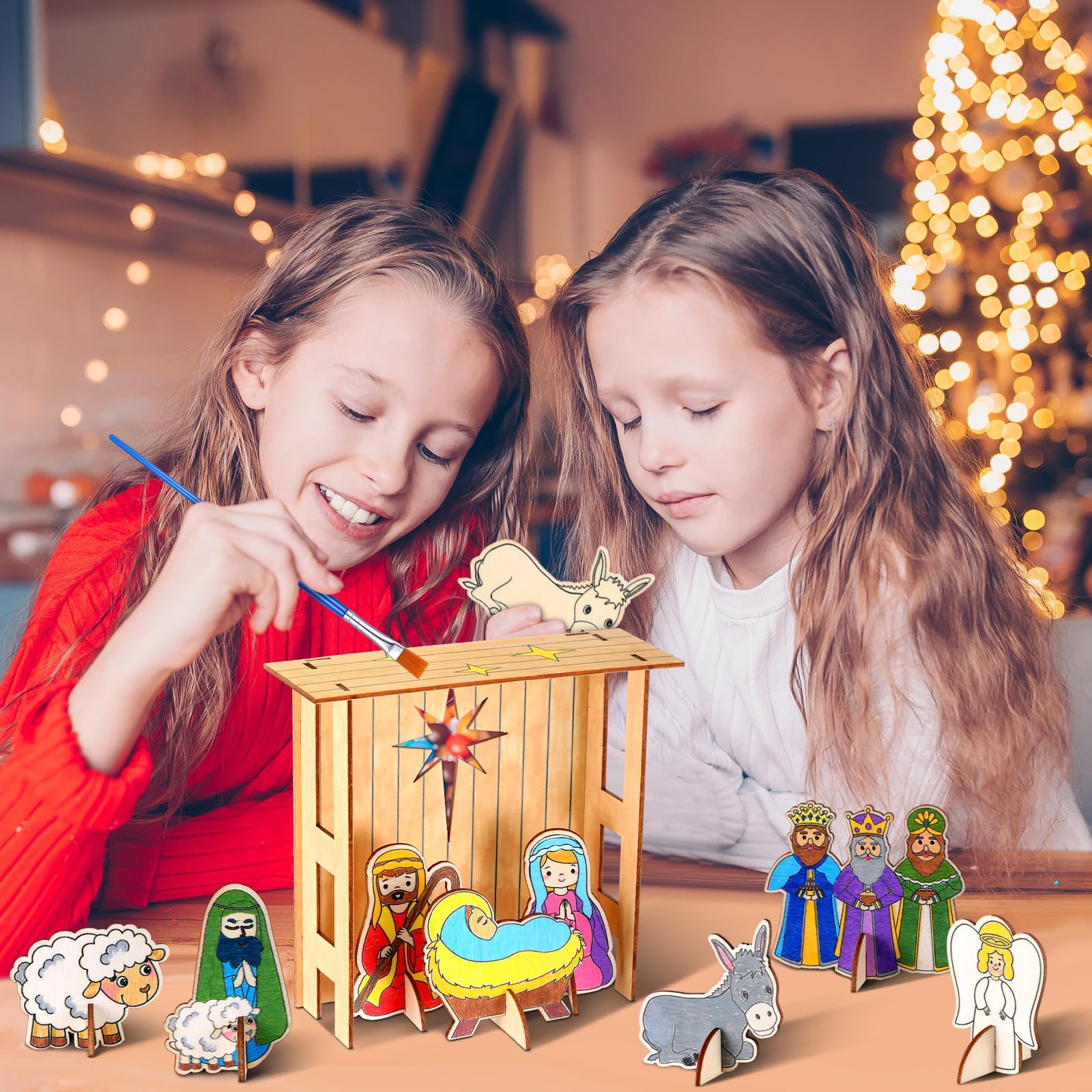 Snapklik.com : 12 Pcs Christmas Wooden Nativity Set To Paint Nativity ...
