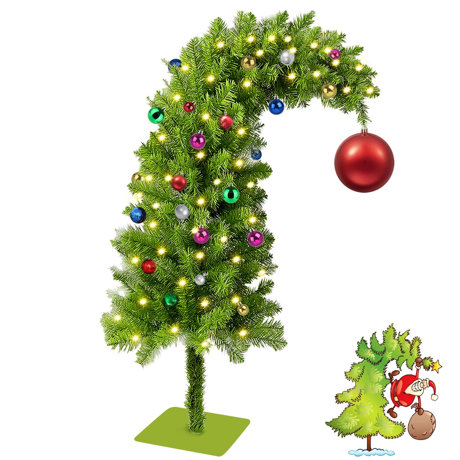 Amazon.com: Whimsical Christmas Tree with 33 Ft LED Lights Ornament ...