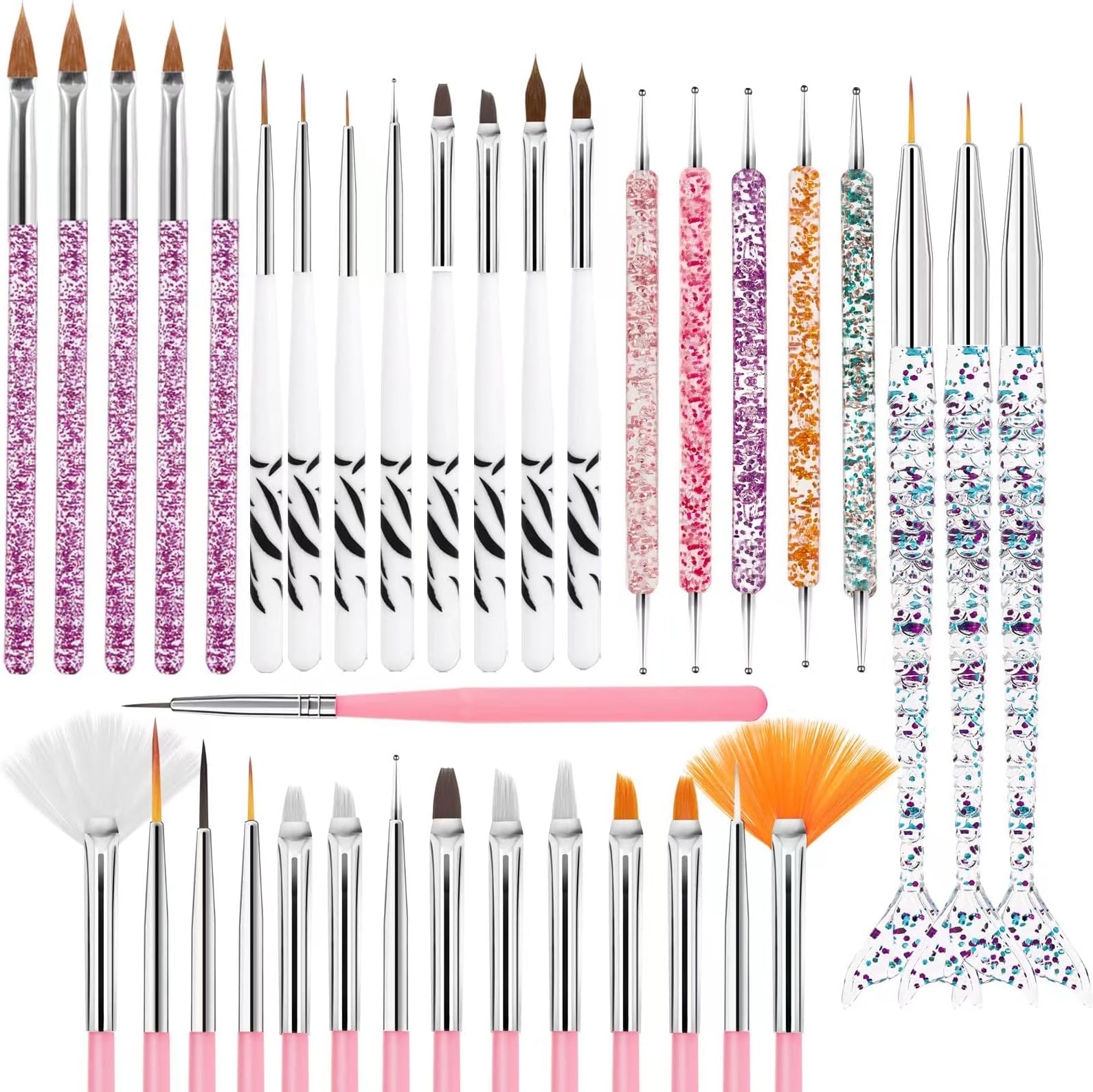 Amazon.com : Artdone 35pcs Nail Art Pens brushes,Nail Art Tool Set,Nail ...