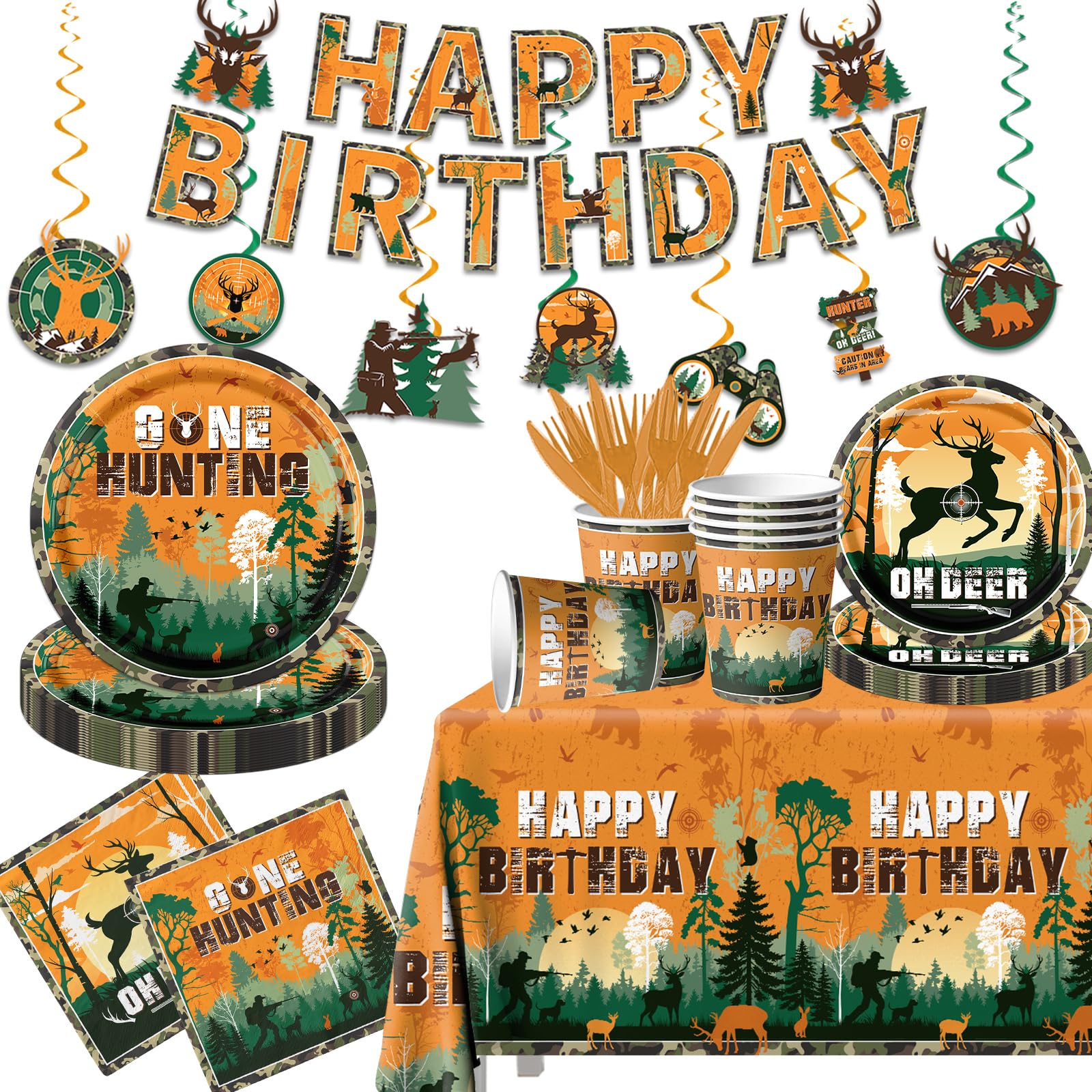 Amazon.com: Hunting Birthday Party Decorations for Boys Oh Deer Hunting ...