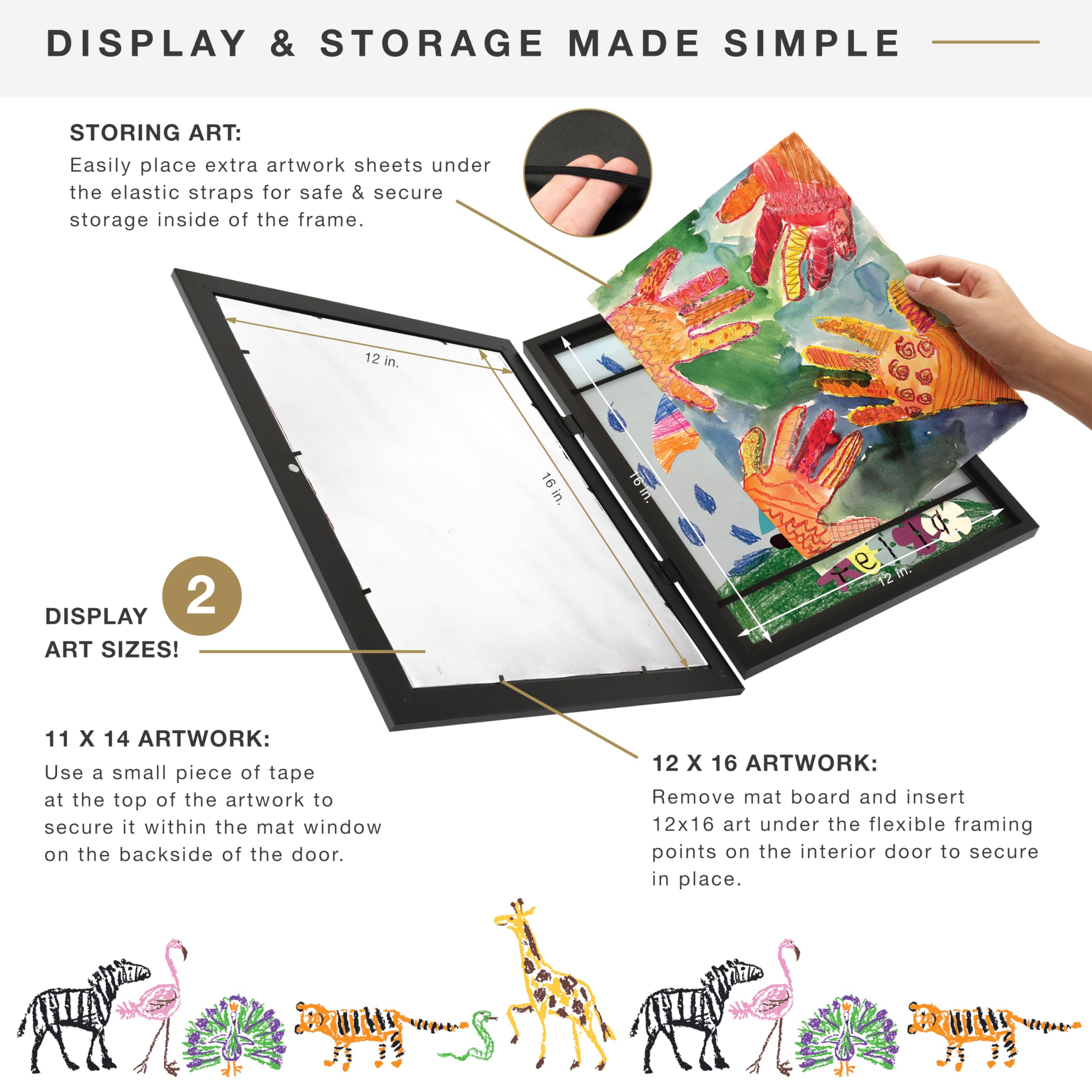 Artwork Display Frames 3-Pack Kids Art Frames - 9x12 Front Loading ...