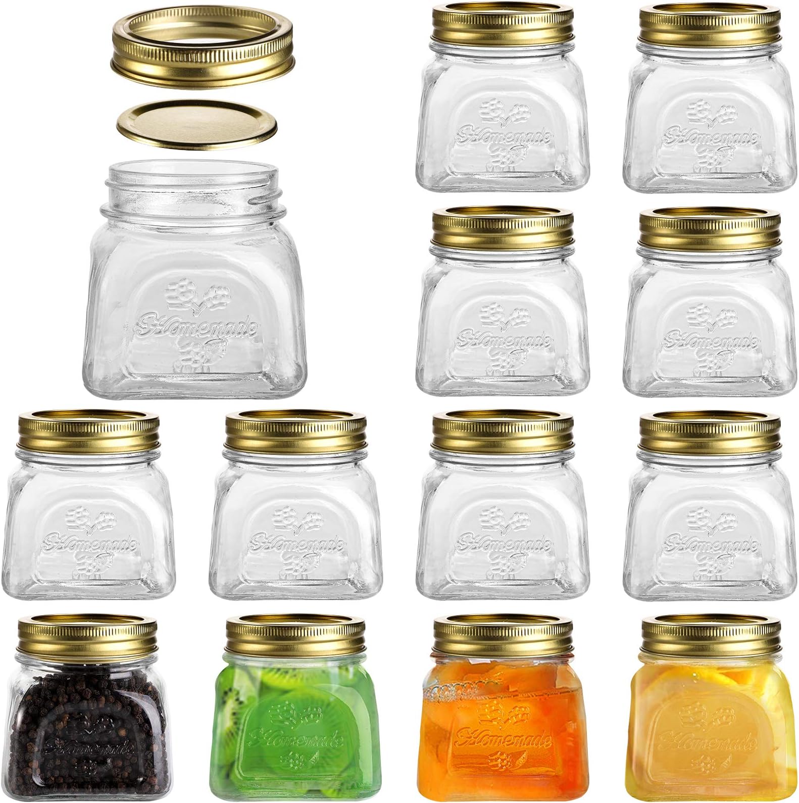 Amazon.com: Umigy 60 Pieces Mini Glass Jars with Lids 1.7 oz Mini Candy ...